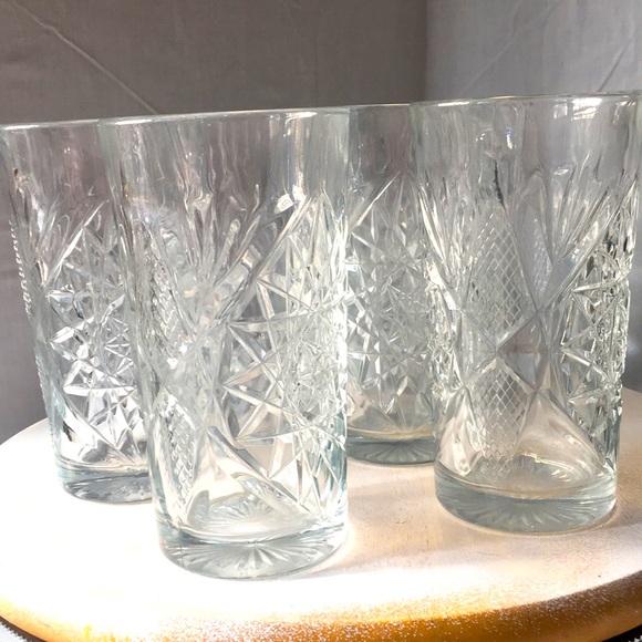 Libbey | Dining | Vintage Pressed Glass Watertea Glasses Set 6 | Poshmark